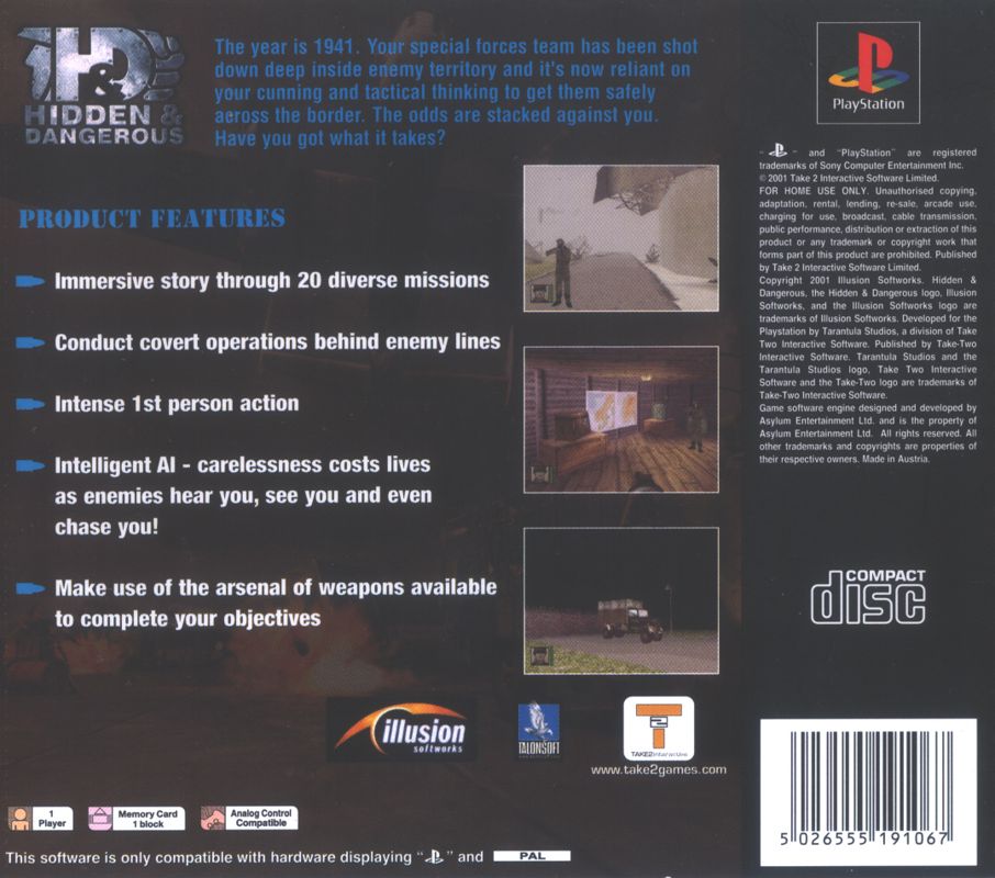 Hidden & Dangerous cover or packaging material - MobyGames