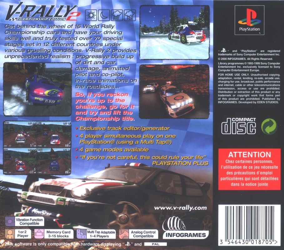 Need for Speed: V-Rally 2 cover or packaging material - MobyGames