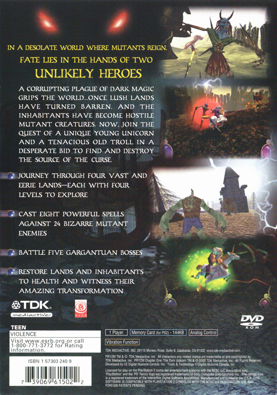 Pryzm: Chapter One - The Dark Unicorn cover or packaging material ...