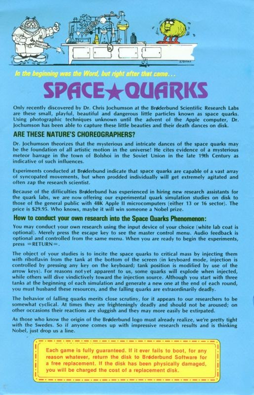 Space Quarks cover or packaging material - MobyGames