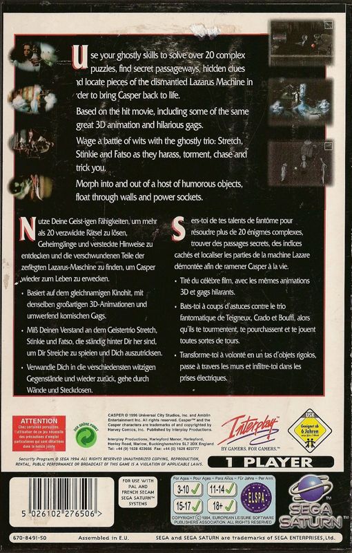 Casper cover or packaging material - MobyGames