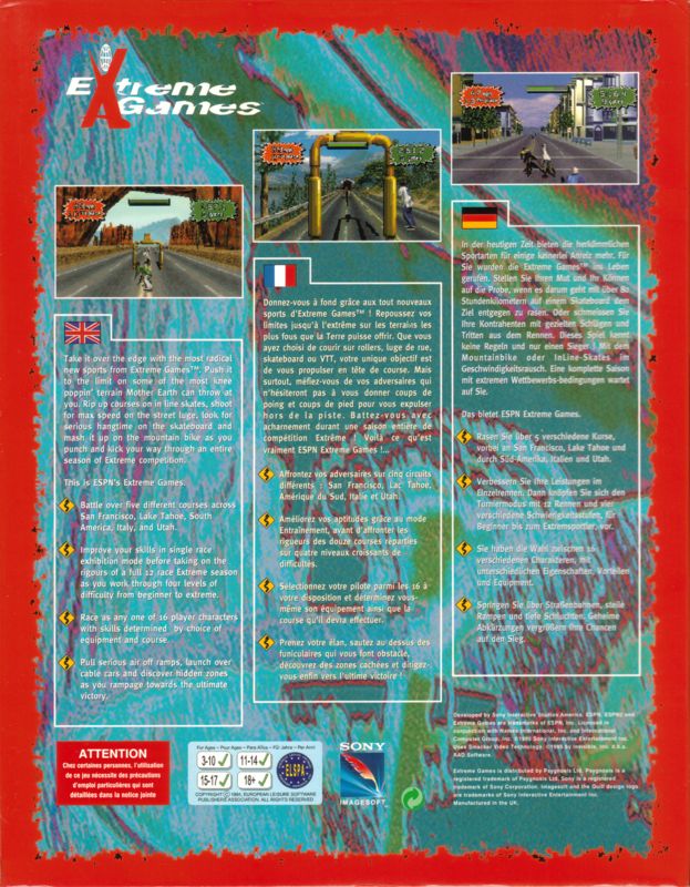 ESPN Espn2 Extreme Games cover or packaging material - MobyGames