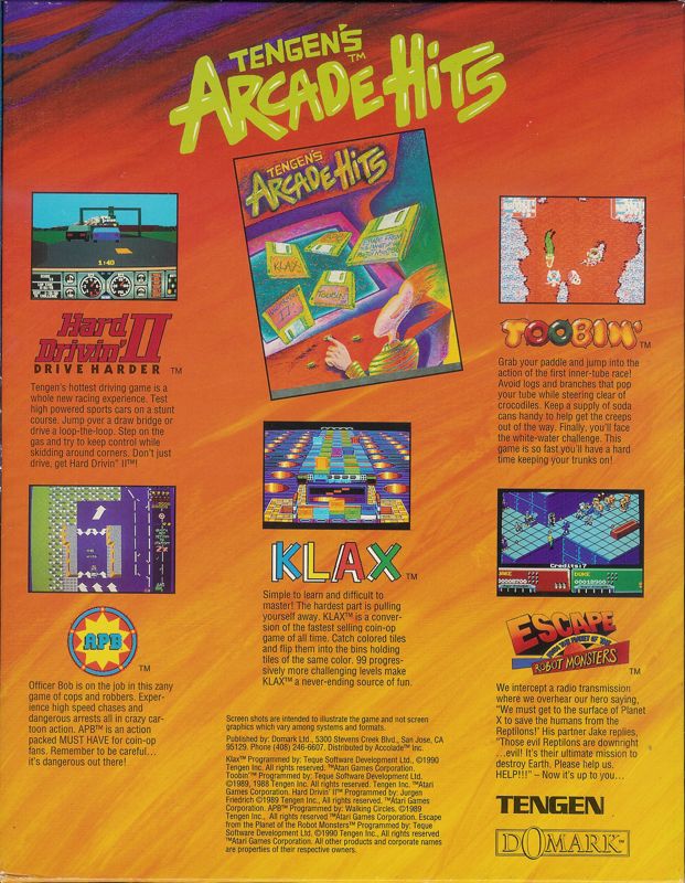 Tengen's Arcade Hits cover or packaging material - MobyGames