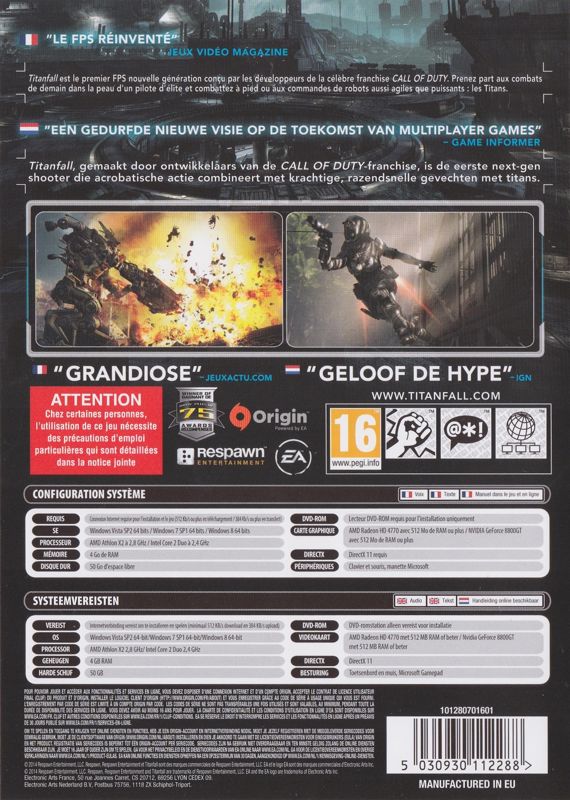Titanfall cover or packaging material - MobyGames