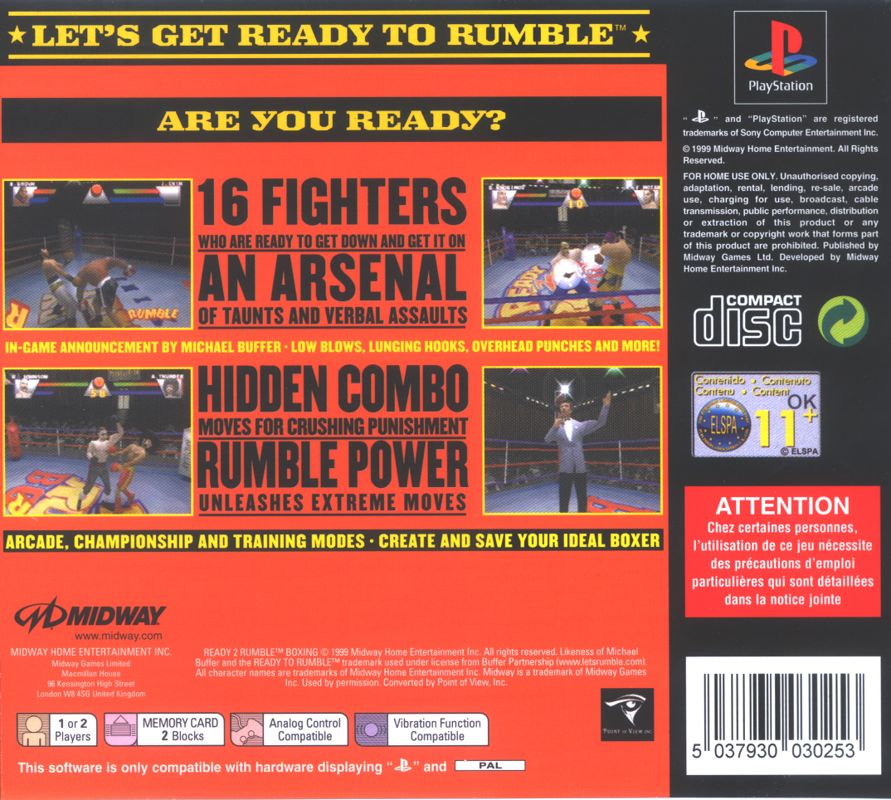 Ready 2 Rumble Boxing cover or packaging material - MobyGames