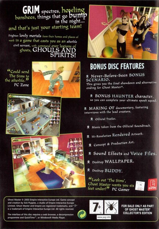 Ghost Master (Collector's Edition) cover or packaging material - MobyGames