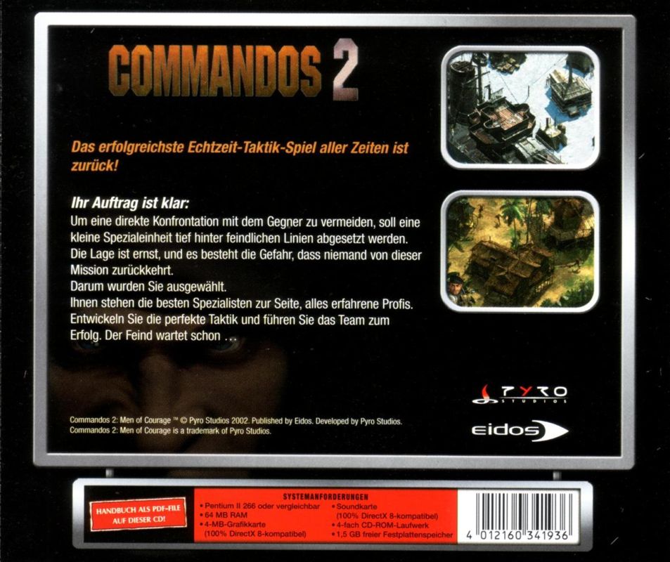 Commandos 2: Men of Courage cover or packaging material - MobyGames