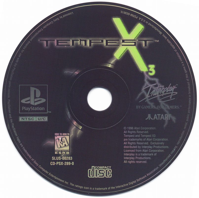 Tempest X3 cover or packaging material - MobyGames