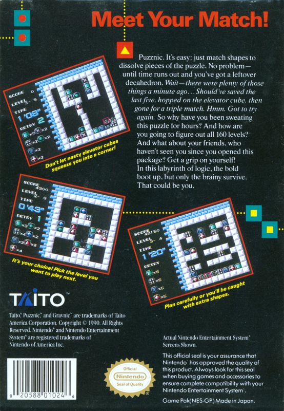 Puzznic cover or packaging material - MobyGames