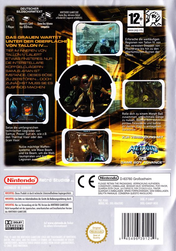 Metroid Prime cover or packaging material - MobyGames