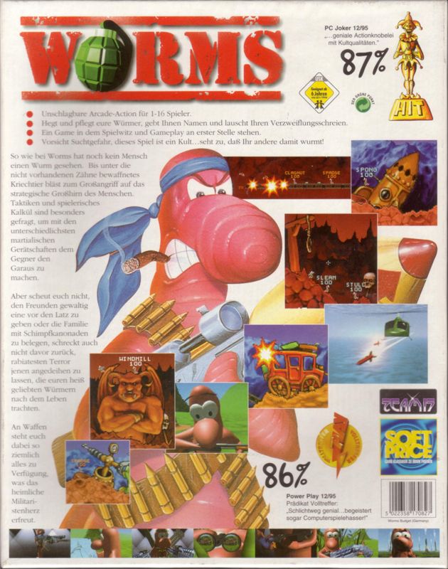 Worms cover or packaging material - MobyGames