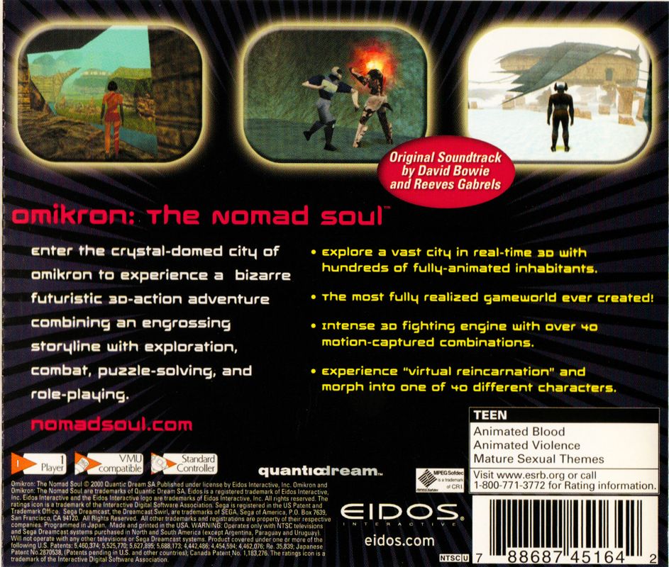 Omikron: The Nomad Soul cover or packaging material - MobyGames