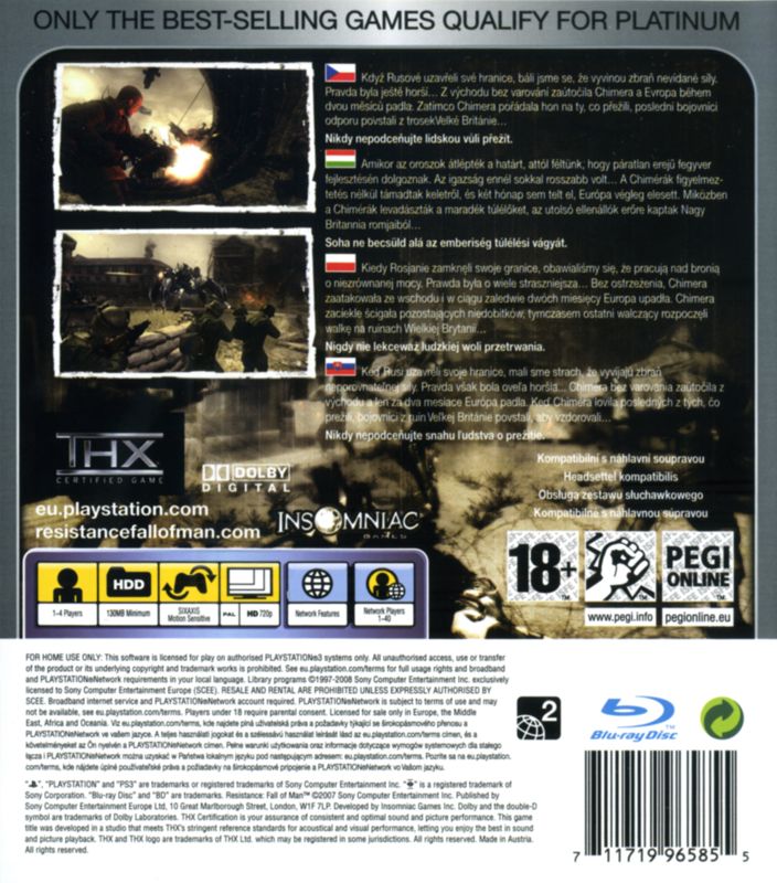Resistance: Fall of Man cover or packaging material - MobyGames