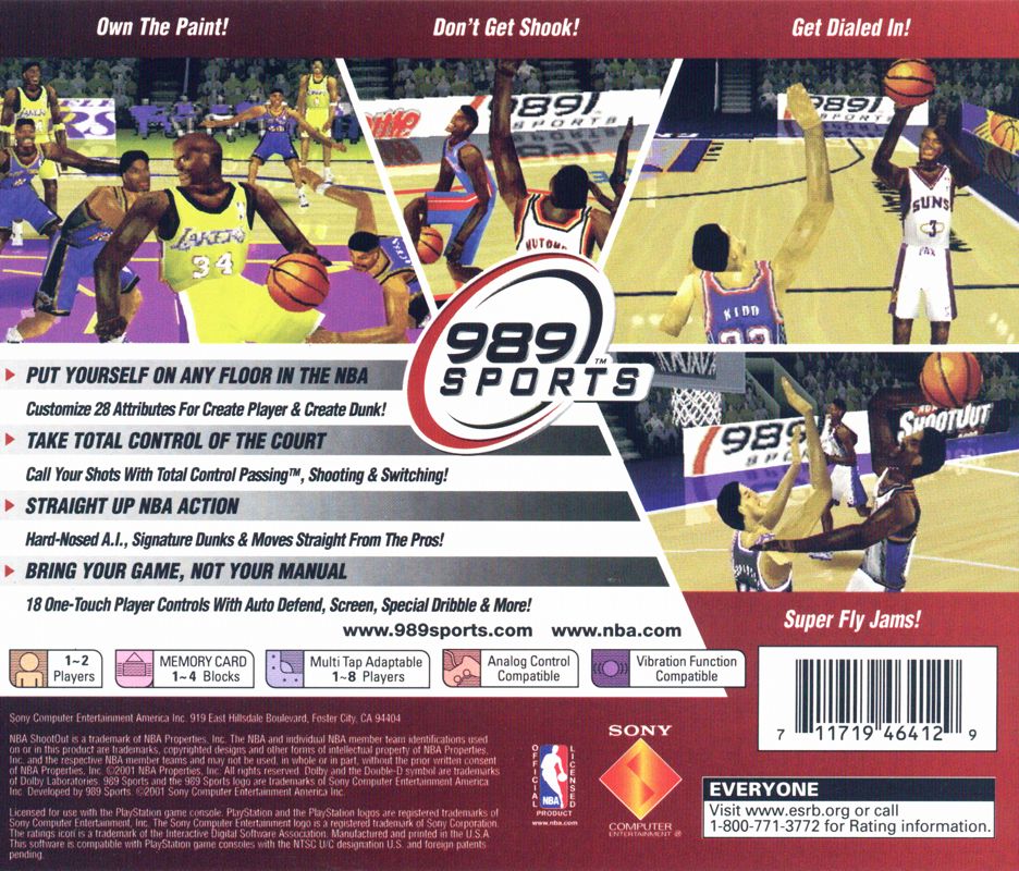 NBA ShootOut 2002 cover or packaging material - MobyGames