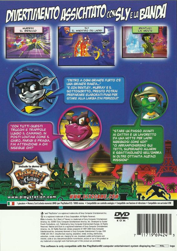 Sly 2: Band of Thieves cover or packaging material - MobyGames