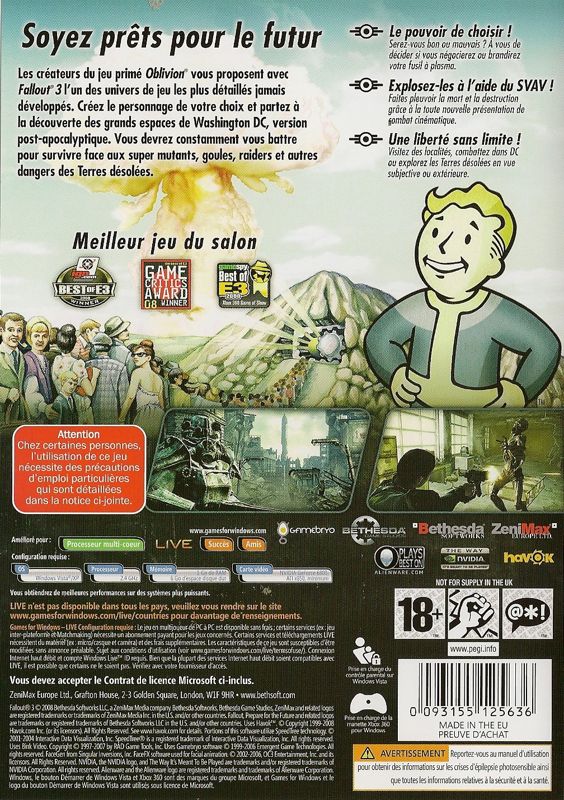 Fallout 3 cover or packaging material - MobyGames