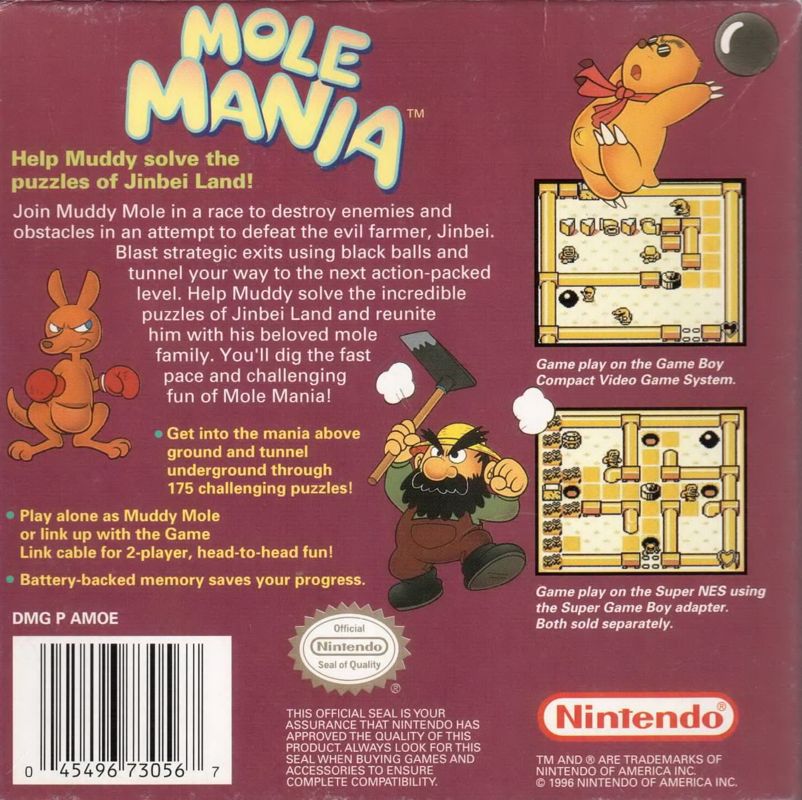 Mole Mania cover or packaging material - MobyGames