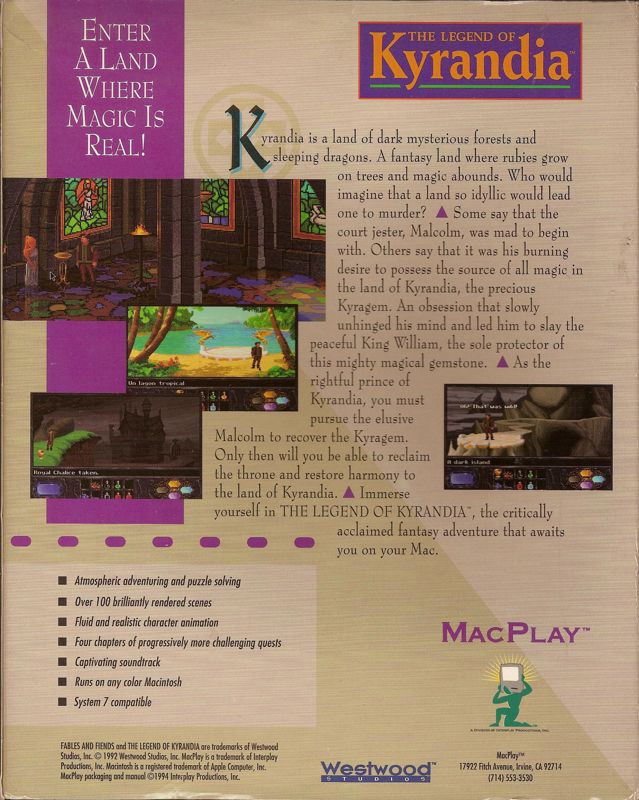 Fables & Fiends: The Legend of Kyrandia - Book One cover or packaging material - MobyGames