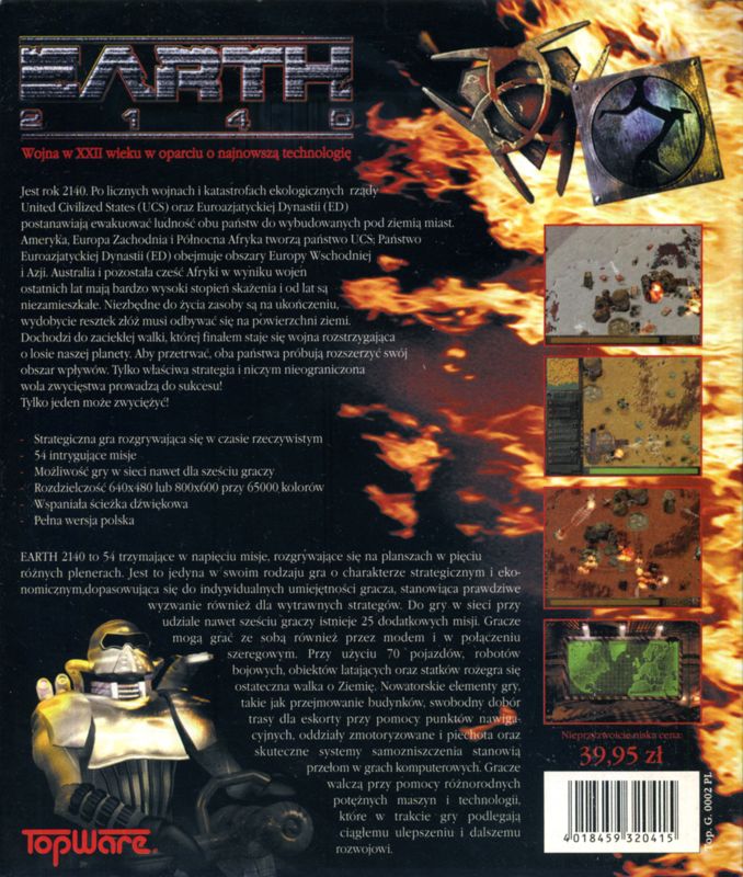 Earth 2140 cover or packaging material - MobyGames