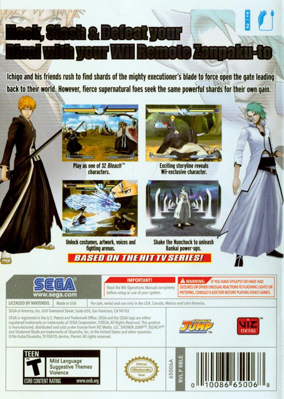 Bleach: Shattered Blade cover or packaging material - MobyGames
