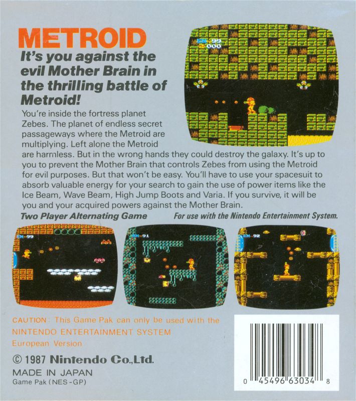 Metroid cover or packaging material - MobyGames