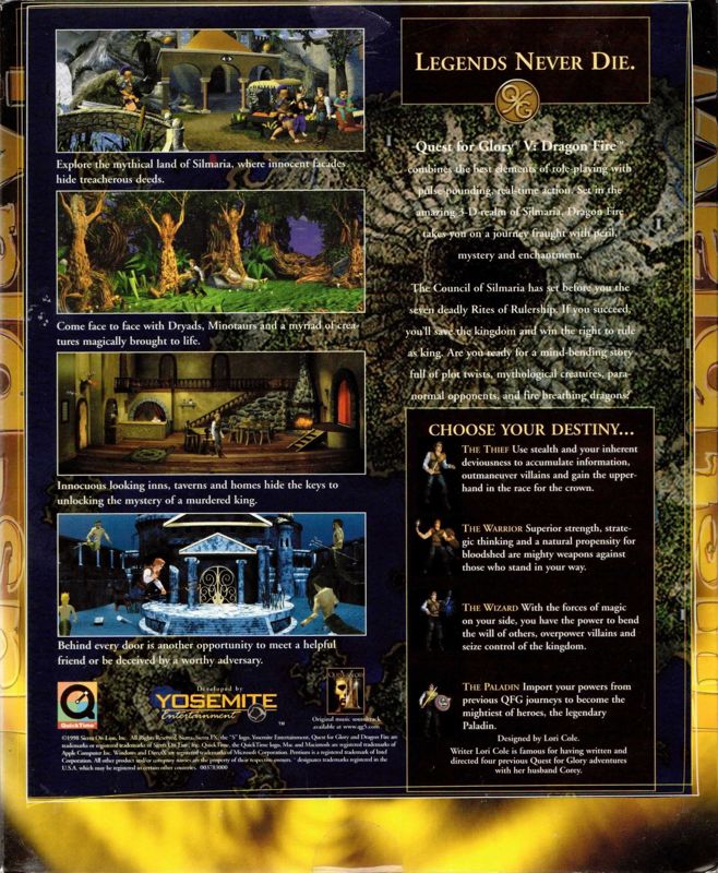 Quest for Glory V: Dragon Fire cover or packaging material - MobyGames