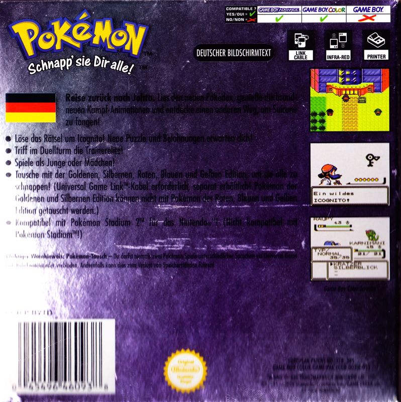 Pokémon Crystal Version cover or packaging material - MobyGames