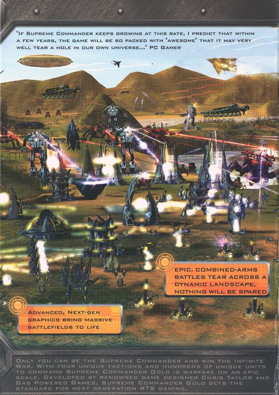 Supreme Commander: Gold Edition cover or packaging material - MobyGames