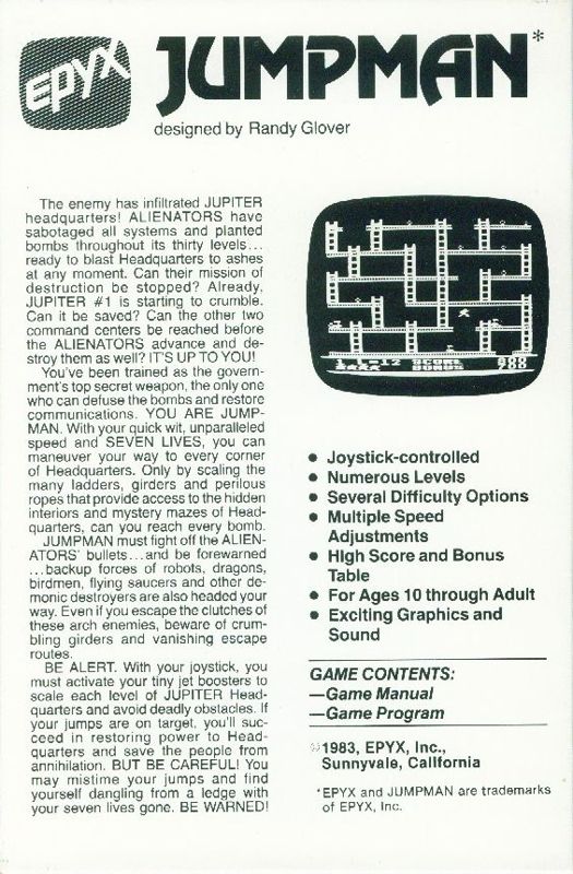 Jumpman cover or packaging material - MobyGames