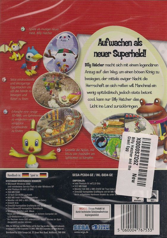 Billy Hatcher and the Giant Egg cover or packaging material - MobyGames