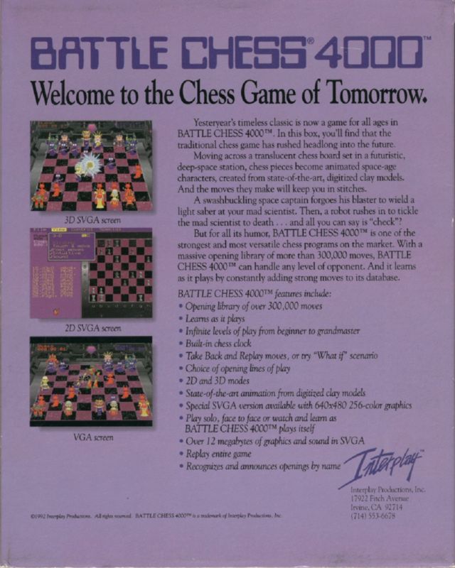 Battle Chess 4000 cover or packaging material - MobyGames