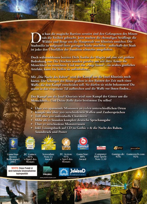 Gothic II: Limited Gold Edition cover or packaging material - MobyGames