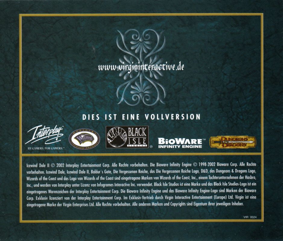 Icewind Dale Ii Collectors Edition Cover Or Packaging Material Mobygames