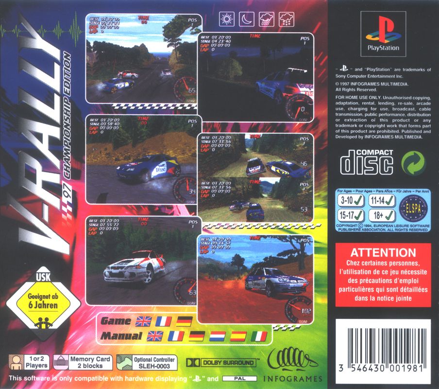 Need for Speed: V-Rally cover or packaging material - MobyGames