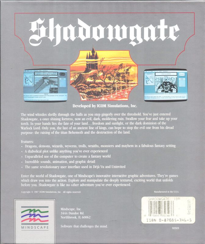 Shadowgate cover or packaging material - MobyGames