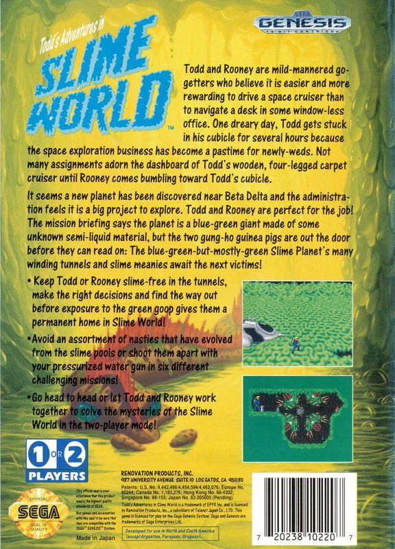 Todd's Adventures in Slime World cover or packaging material - MobyGames