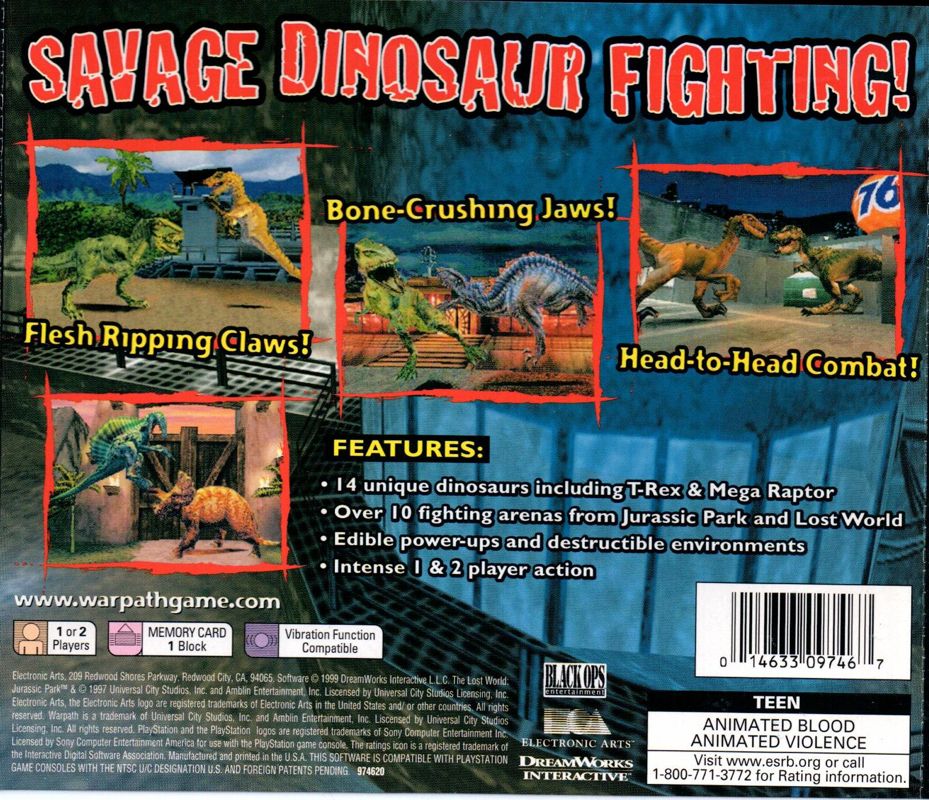 Warpath Jurassic Park Cover Or Packaging Material Mobygames