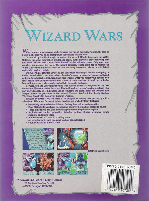 Wizard Wars cover or packaging material - MobyGames