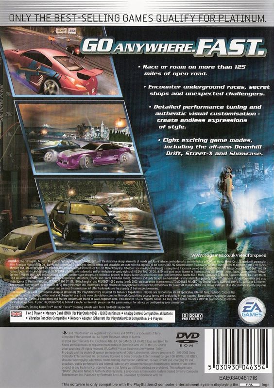 Need for Speed: Underground 2 cover or packaging material - MobyGames