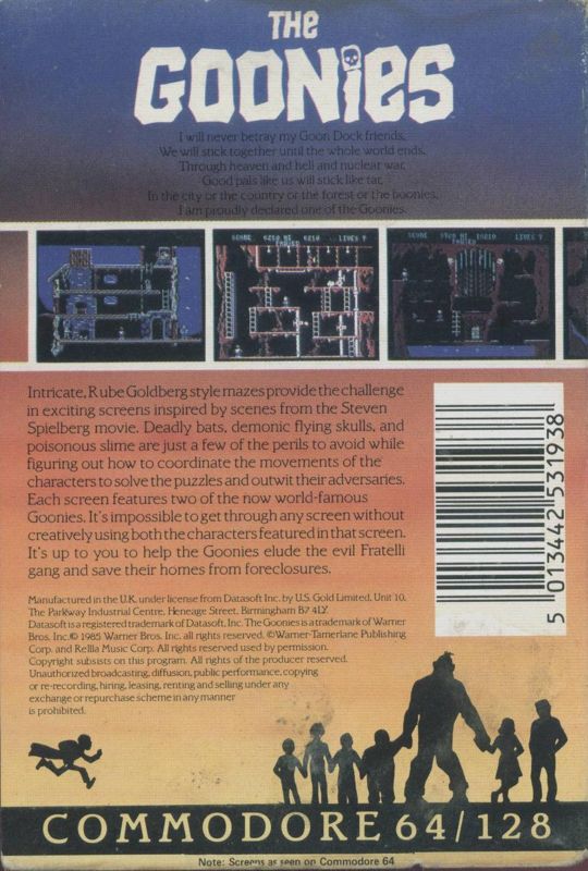 The Goonies cover or packaging material - MobyGames