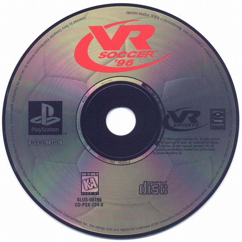 VR Soccer '96 cover or packaging material - MobyGames