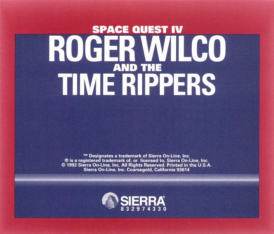 Space Quest IV: Roger Wilco and the Time Rippers cover or packaging ...