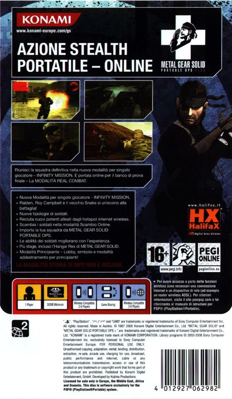Metal Gear Solid: Portable Ops Plus cover or packaging material - MobyGames