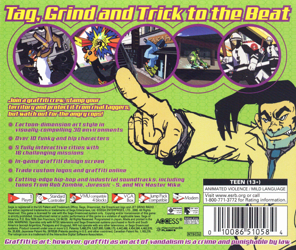 Jet Grind Radio cover or packaging material - MobyGames