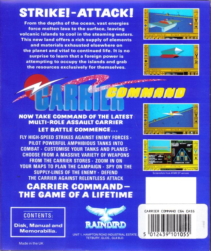 Carrier Command cover or packaging material - MobyGames