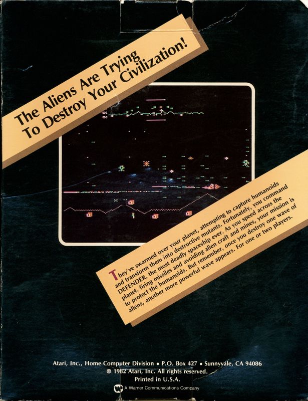 Defender cover or packaging material - MobyGames