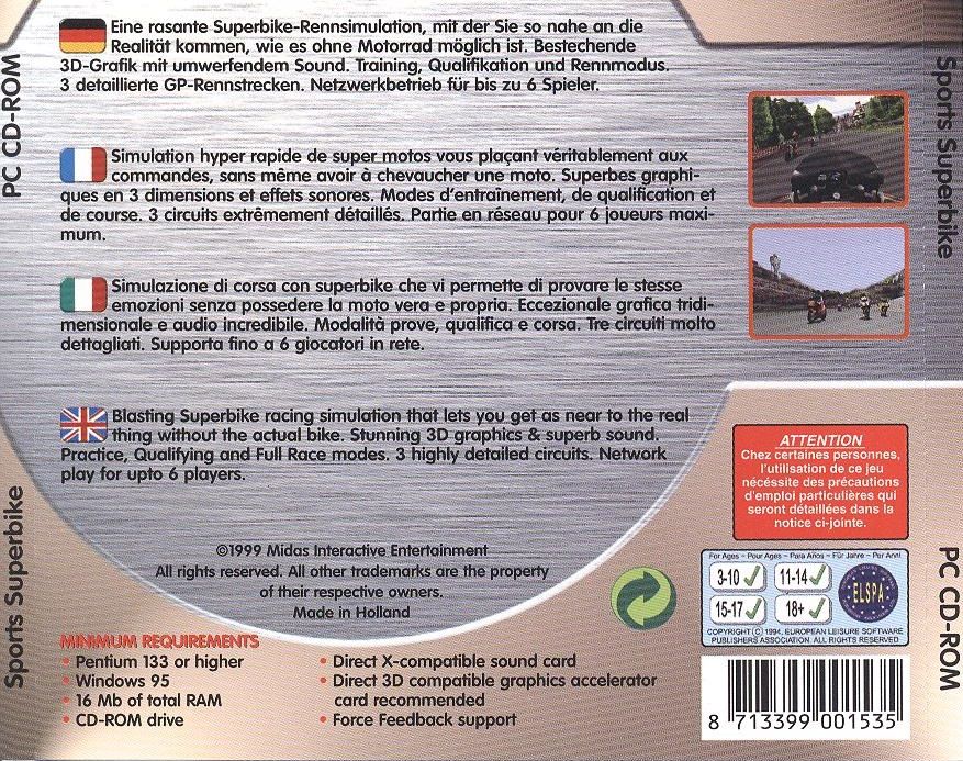 Superbike Racing cover or packaging material - MobyGames