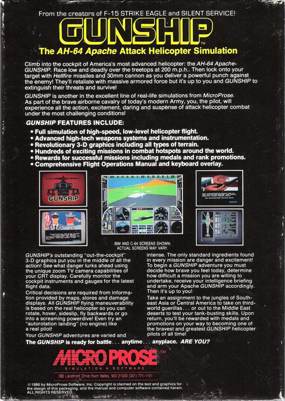 Gunship cover or packaging material - MobyGames