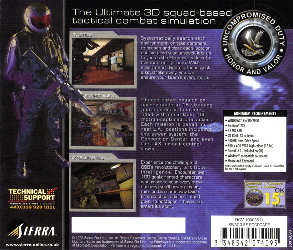 SWAT 3: Close Quarters Battle cover or packaging material - MobyGames
