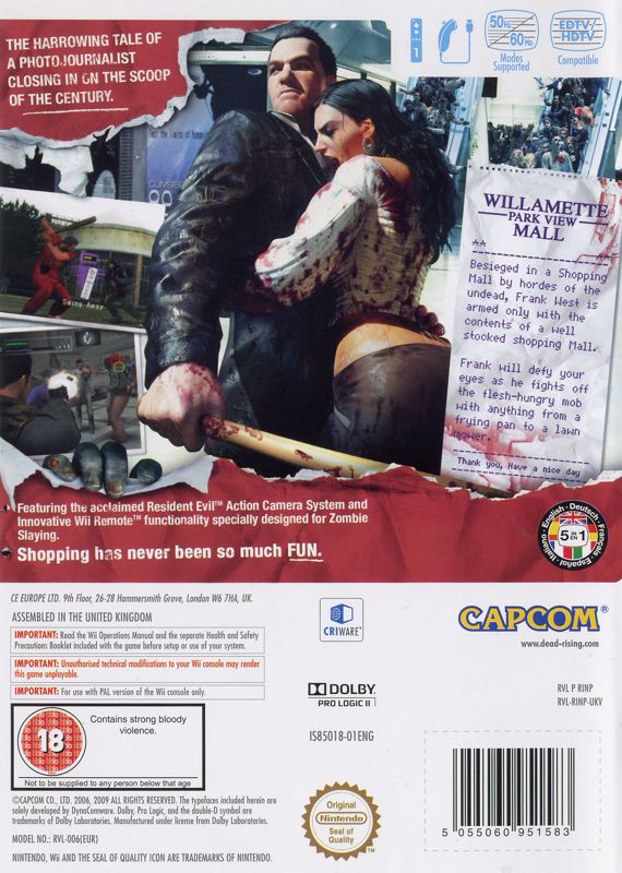 Dead Rising: Chop Till You Drop cover or packaging material - MobyGames